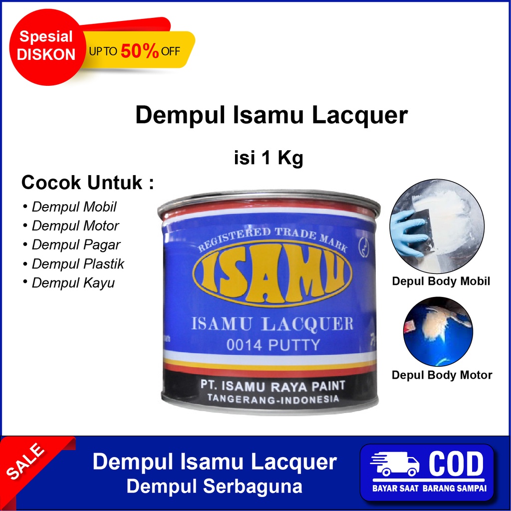 Jual Dempul isamu 250gram Body Mobil Motor Kayu Plastik Baret Langnsung ...