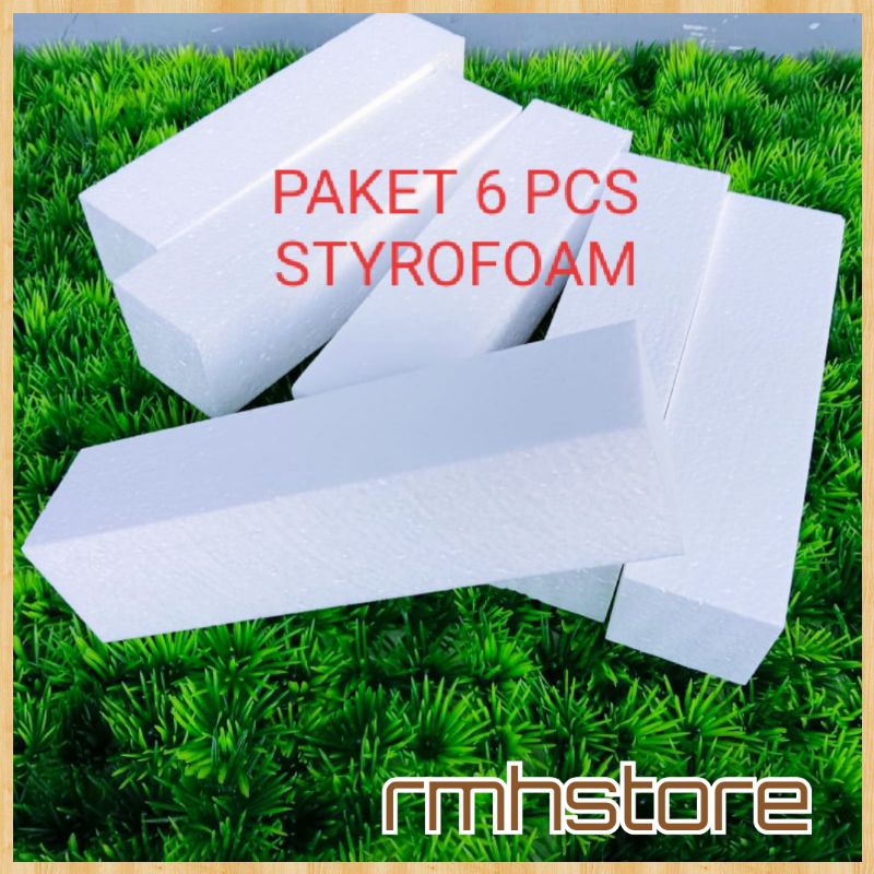 Jual Busa Styrofoam balok pake 6 pcs 5x5x20cm busa gabus busa kering ...