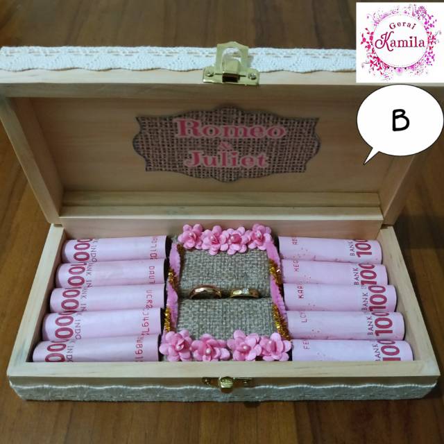Jual Box tempat uang mahar dan perhiasan cincin pernikahan tunangan lamaran hantaran seserahan ...