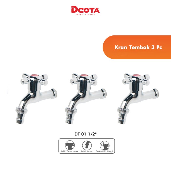 Jual Dcota Kran Air Tembok / Taman DT 01 1/2" - 3 Pcs | Shopee Indonesia
