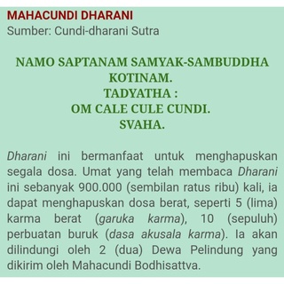 Jual Kertas Sembahyang Kertas Mantra Cundi Kwan Im Bodhisattva 50 lbr ...