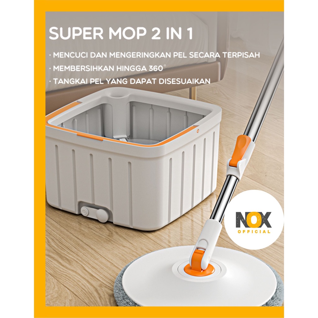 Jual Pel Lantai Pembersih 2 in 1 serat Nano Tebal pengepel rotary ...