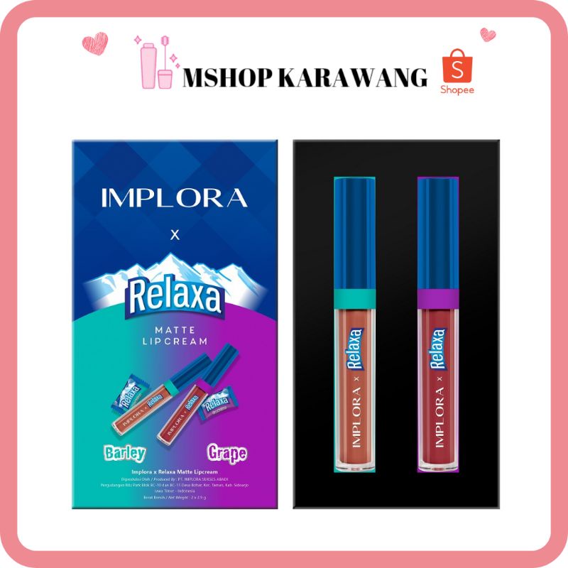 Jual IMPLORA X RELAXA MATTE LIP CREAM ISI 2PCS | Shopee Indonesia