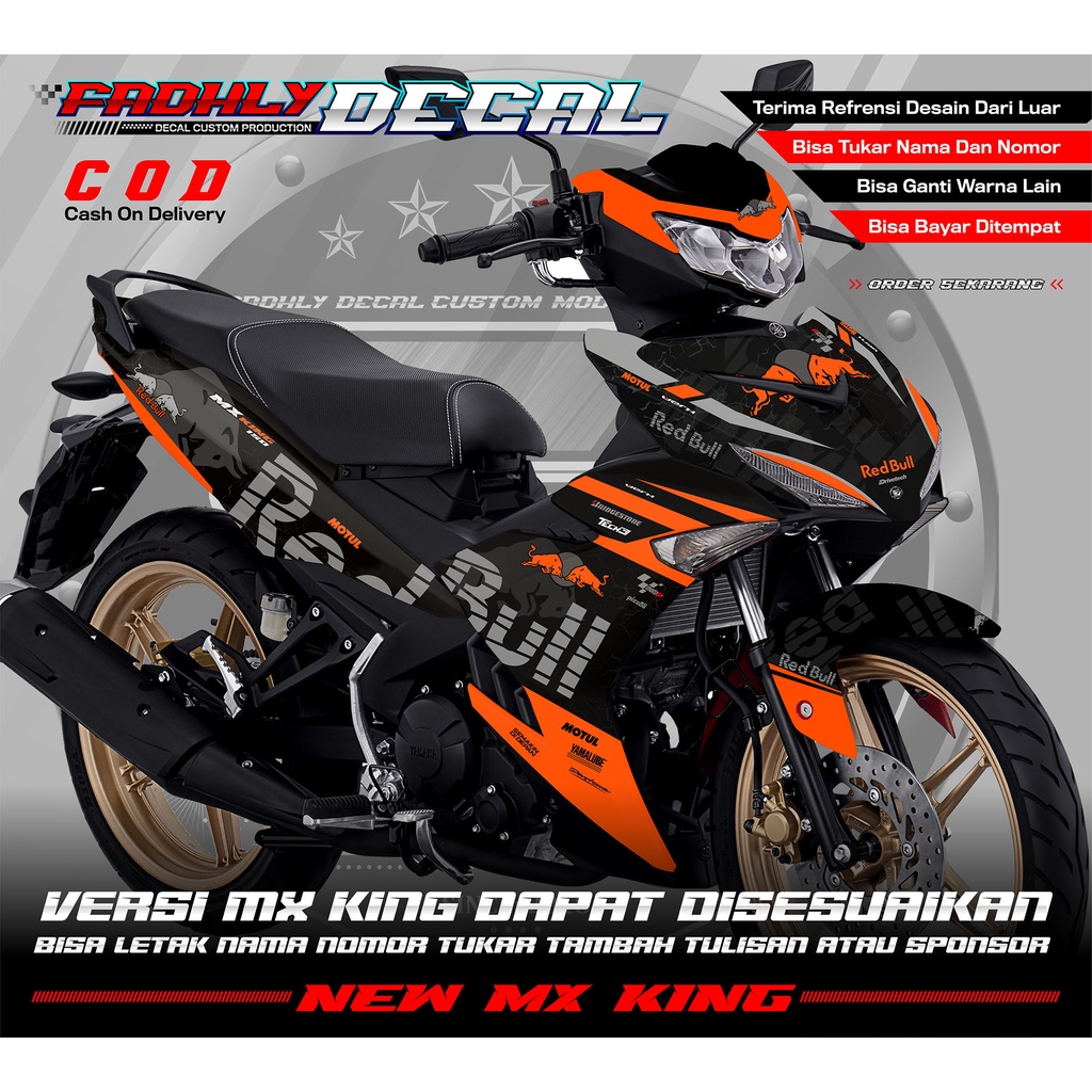 Jual decal mx king 150 full body Decal MX king orange hitam grey ...