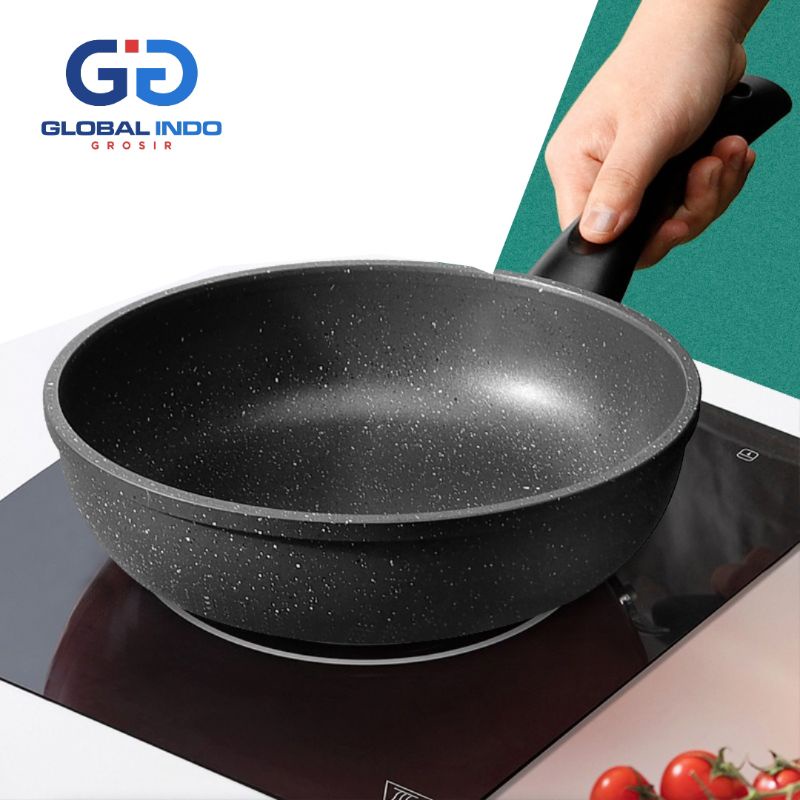 Jual [100%ORI] Panci teflon 18-20-22-30cm Panas merata/Panci mie mudah ...