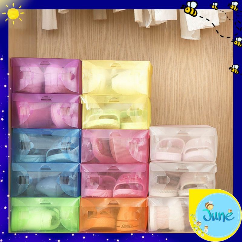 [READY JAKARTA] KOTAK SEPATU TRANSPARAN WARNA WARNI KOTAK SEPATU MURAH ...