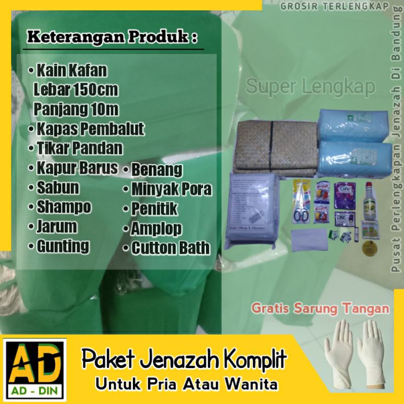 Jual Kain Kafan Untuk Jenazah Wanita Pria Lengkap Beserta Alat ...