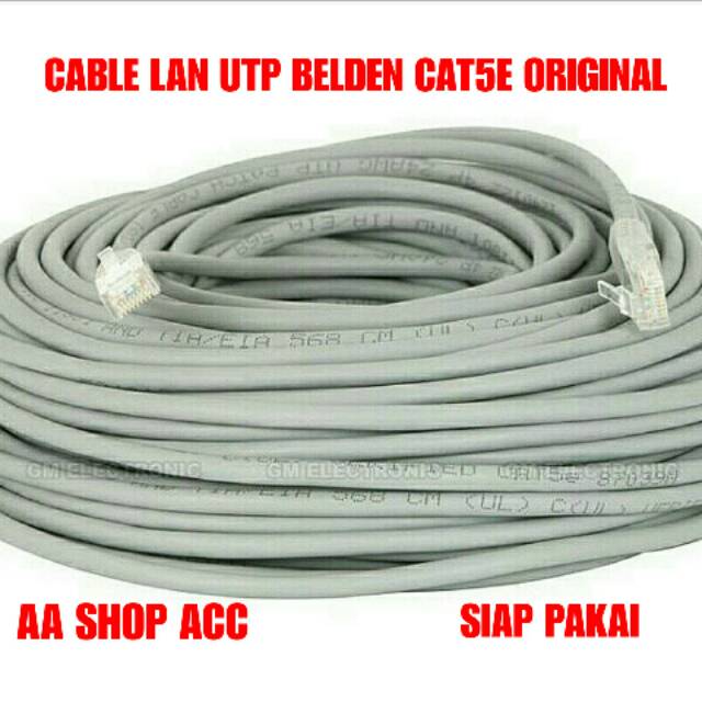 Jual UTP Cat5E Belden Cable LAN Kabel 5 meter + 2pcs Conector RJ45 ...