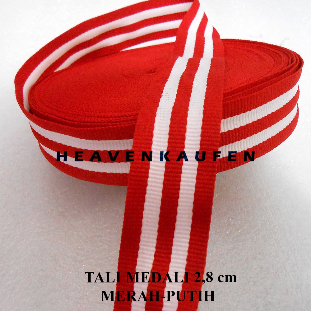 Jual Tali Medali Merah Putih Lebar 2,8 cm Meteran | Shopee Indonesia