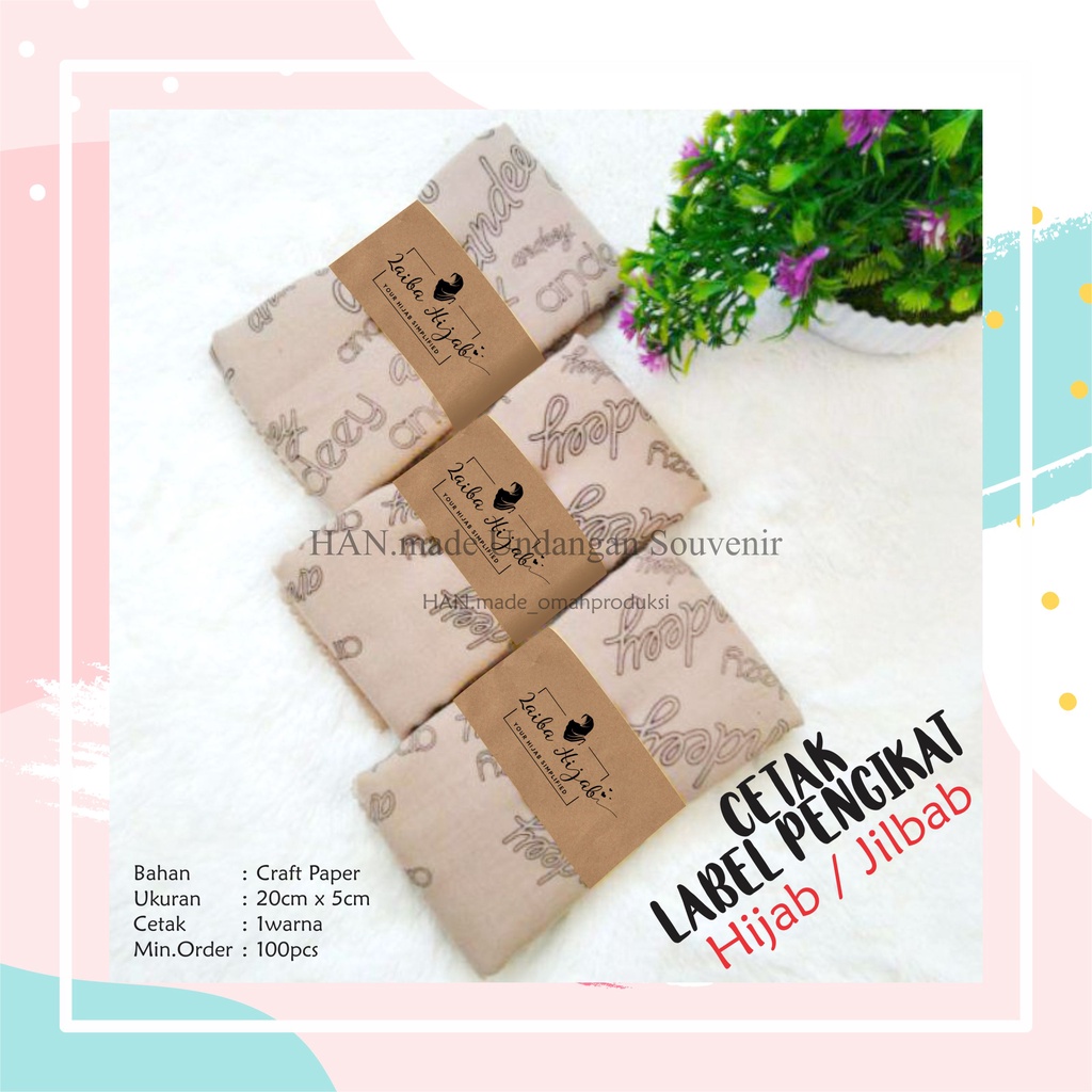 Jual LABEL HIJAB 20cm x 5cm/LABEL ROLL HIJAB/LABEL ROLL CRAFT/PAPERROLL ...