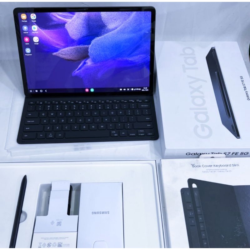Jual Samsung Galaxy Tab s7 fe 5g 6/128gb resmi SEIN include keyboard ...
