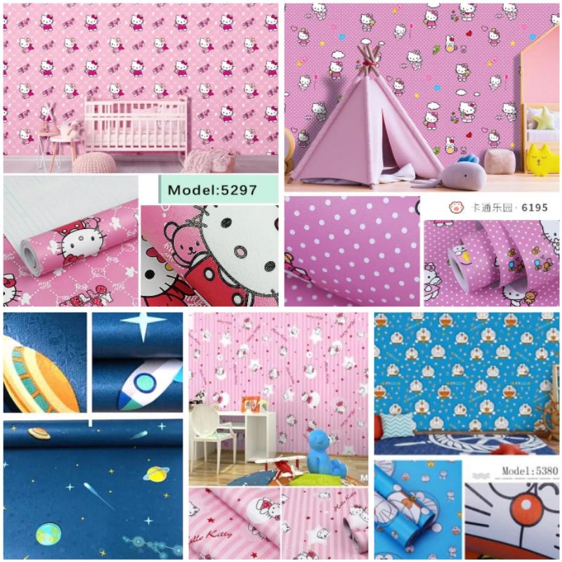 Jual WALLPAPER DINDING HELLO KITTY WALLPAPER DORAEMON WALLPAPER KAMAR ANAK COWOK CEWEK PEKANBARU ...