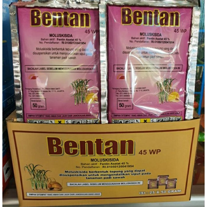 Jual Bentan 45WP 50 gram Moluksida Racun Siput Keong insektisida ...