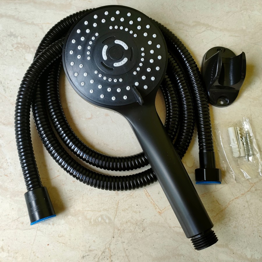 Jual Shower mandi/hand shower hitam ukuran 1/2 inch | Shopee Indonesia
