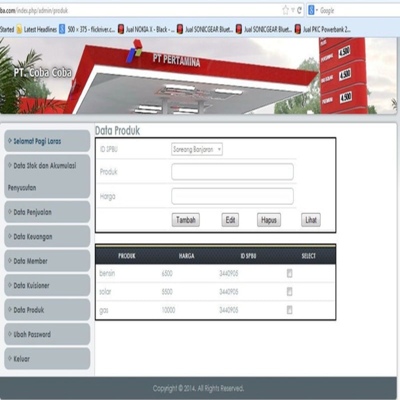 Jual Web Aplikasi Manajemen SPBU POM PHP Mysql Source code | Shopee Indonesia