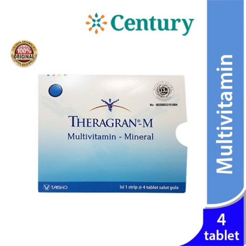 Jual Theragran M Multivitamin 4's / Suplemen / Vitamin / Daya Tahan ...