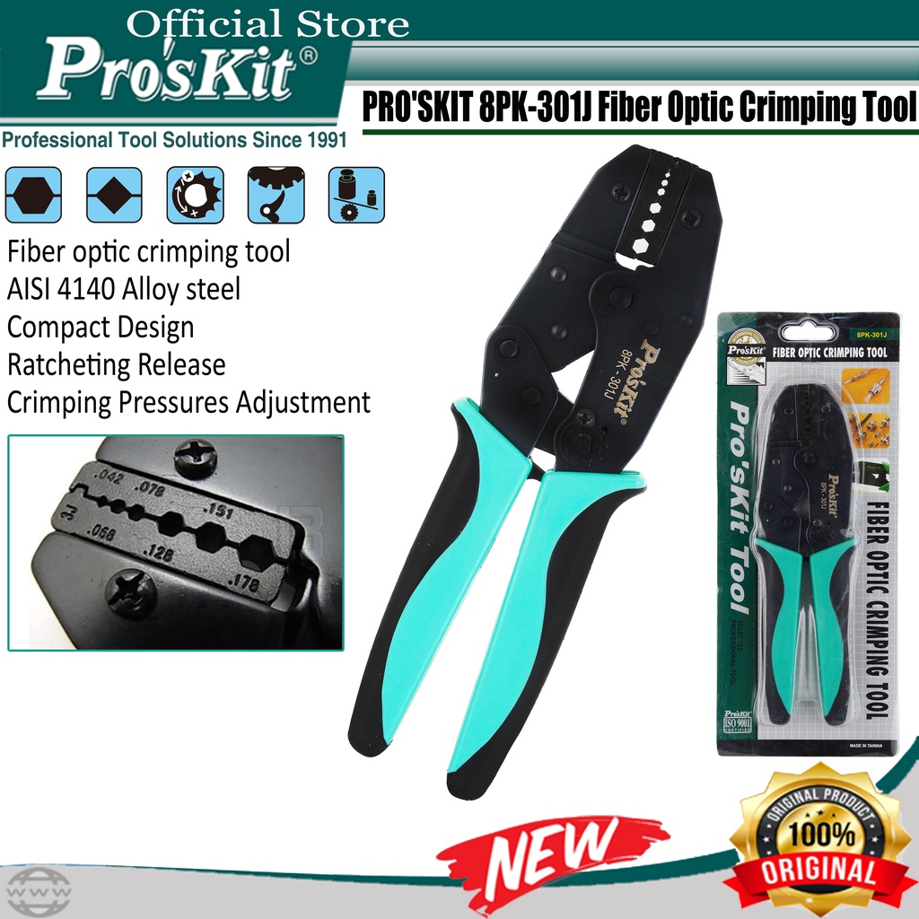 Jual Proskit 8PK-301J Fiber Optic Crimping Tool 8PK-301J Alat Crimping Serat Optik (220mm ...