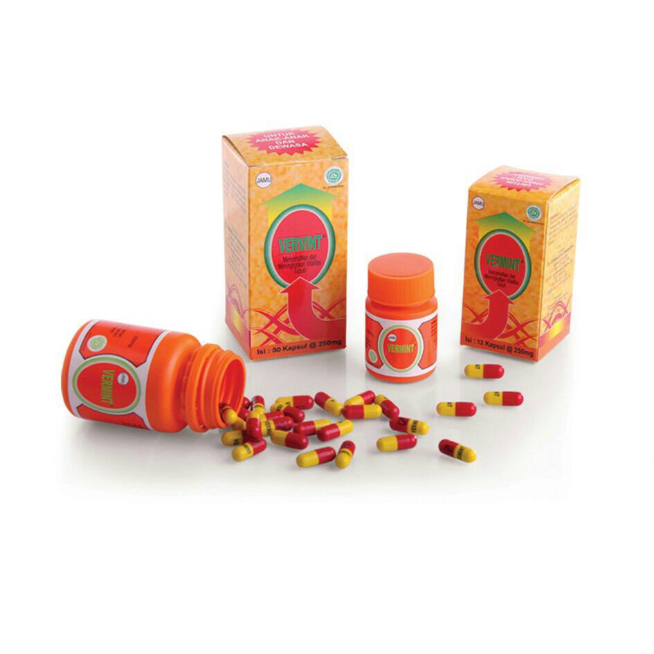 Jual Kapsul Vermin obat cacing untuk types dan demam isi 12 kapsul ...