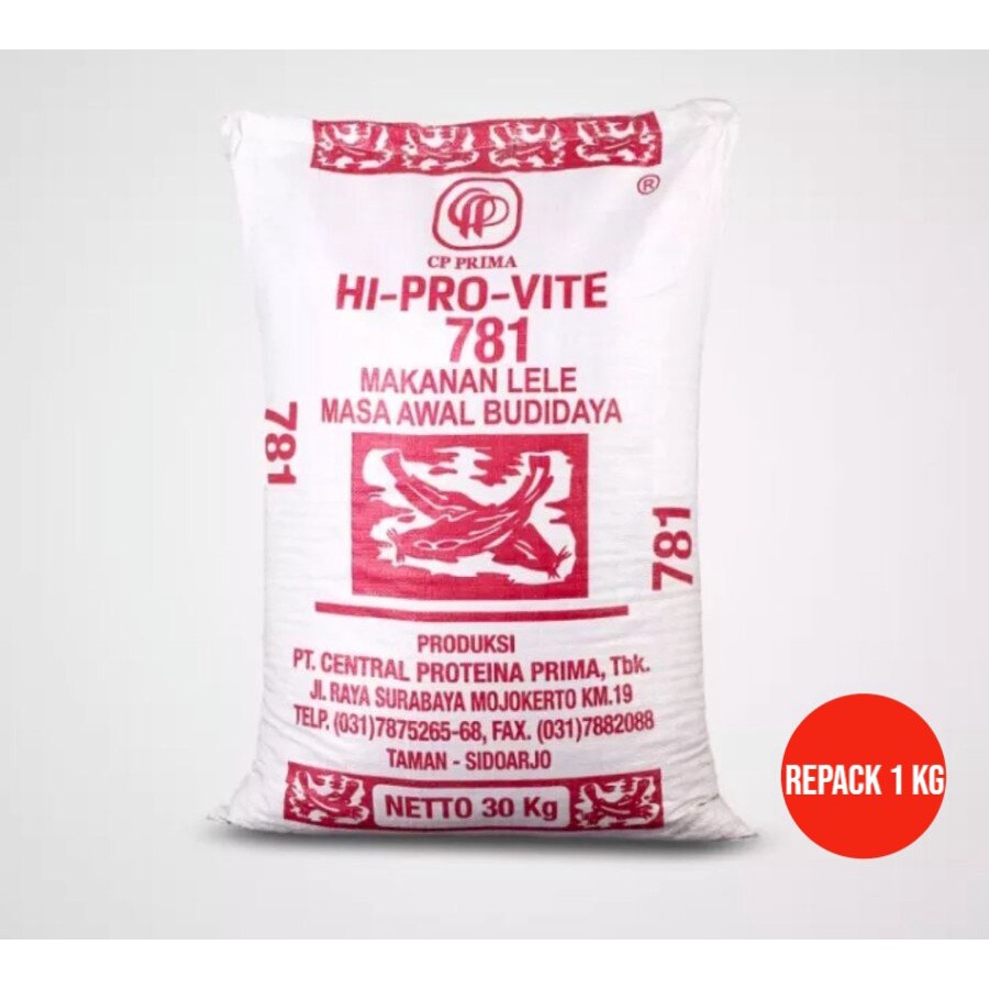 Jual HI-PRO-VITE 781-1 Repack 1kg Pakan Pelet Apung Bibit Ikan Lele 1 ...