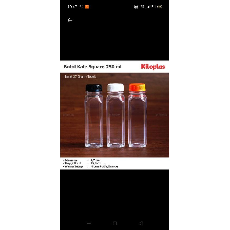 Jual Botol Plastik 250ML/Botol Kale 250ML | Shopee Indonesia