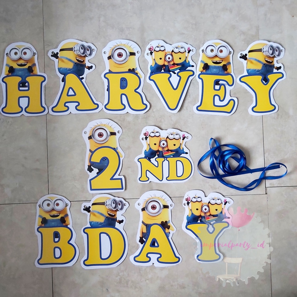 Jual Custom Bunting Flag Banner Huruf DIY Minion Minions | Shopee Indonesia