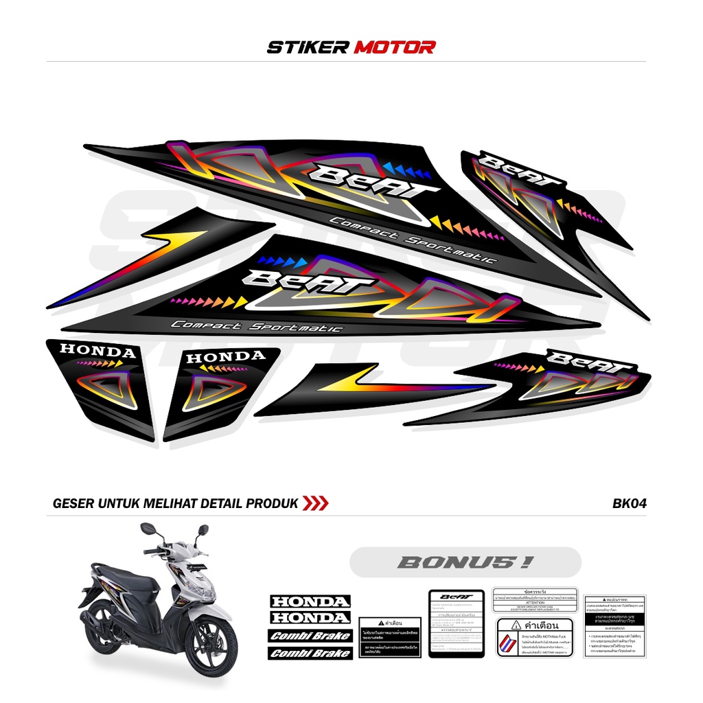 Jual STRIPING BEAT KARBU BK04 GRAFIS BEAT OLD HONDA ICON STICKER BEAT ...