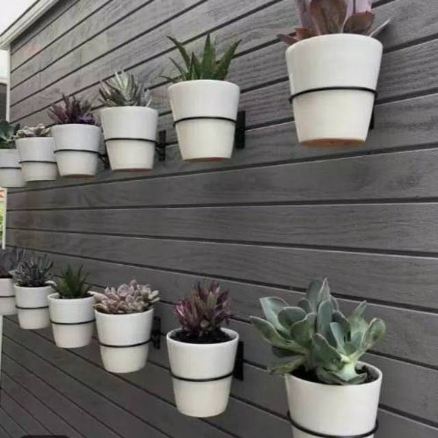 Rak pot bunga tempel dinding gercep | Shopee Indonesia