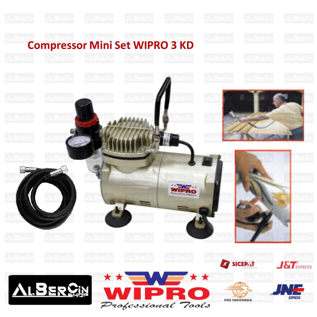 Jual Kompresor Compressor Angin Mini Oil Less Wipro 3KD 3 KD | Shopee ...