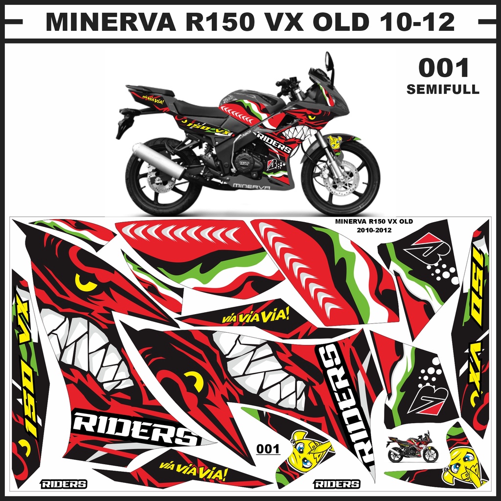 Jual Stiker Striping Minerva R150 VX Old 2011 Variasi Lis FL0209 Decal ...