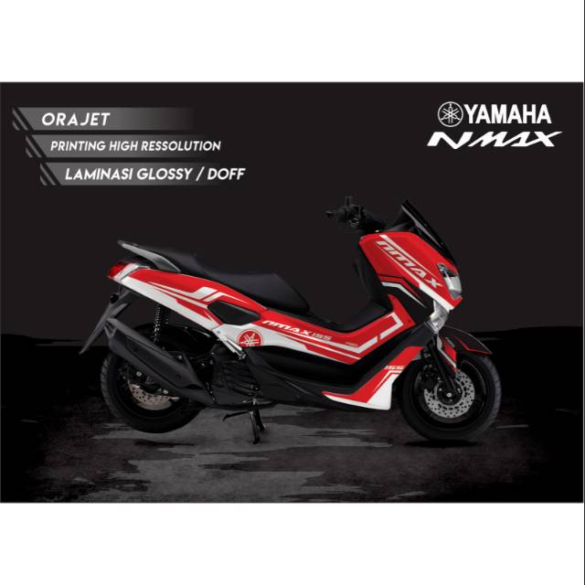 Jual Decal Yamaha NMAX full body merah / Modifikasi sticker motor ...