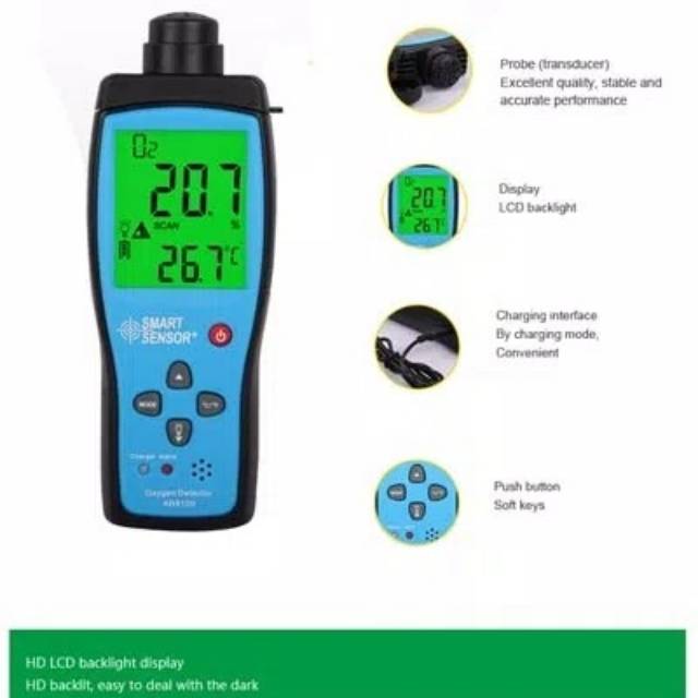 Jual Oxygen Detector Smart Sensor AR8100 Handled O2 Oksigen Meter ...