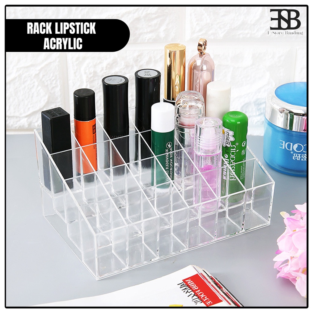 Jual Rak Lipstik Akrilik Multifungsi / Rak Make up dan Skincare Acrylic ...