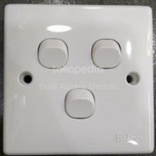 Jual Saklar Tripel, 3 Gang merk Boss. Saklar 3 tombol tipe B30 Prime ...