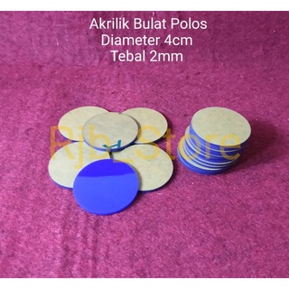 Jual Pin Bros Akrilik Bulat Polos Biru Tebal 2mm (Diameter 4cm ...