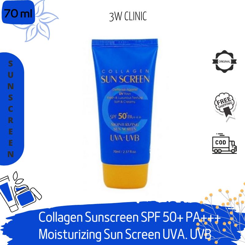 Jual 3W Clinic Collagen Sunscreen SPF 50+ PA+++ 70 ml | Shopee Indonesia