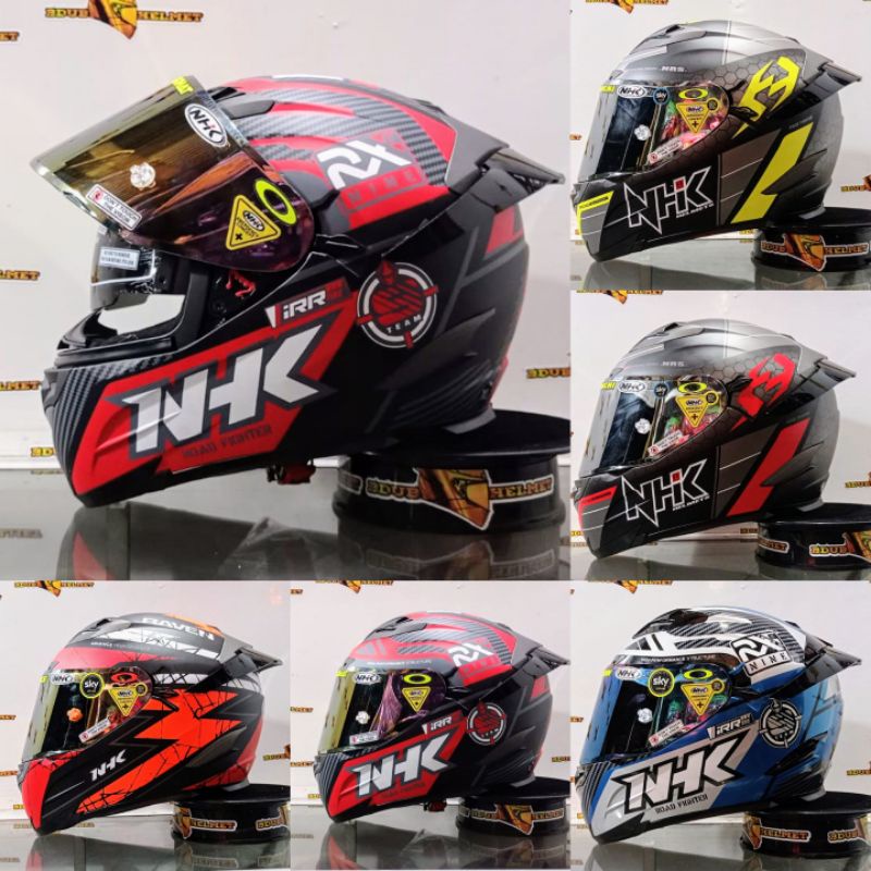 Jual Helm full face NHK RX9 motif racer x red doff paket ganteng visor ...
