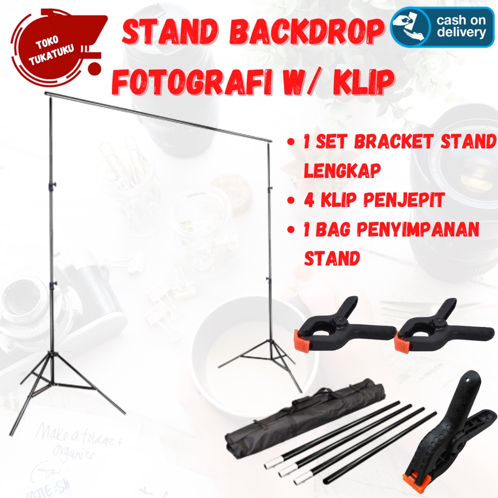 Jual Bracket Stand 3M untuk Backdrop Foto Studio dengan Klip Backdrop ...