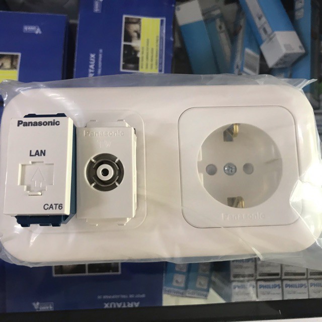 Jual Modul Data CAT6 CAT 6 Panasonic + Outlet Socket TV Panasonic ...