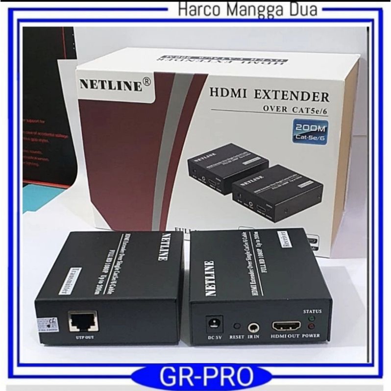 Jual HDMI extender cat 6/cat 5 RJ45 netline 200M | Shopee Indonesia