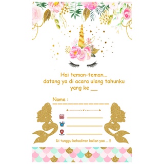 Jual Undangan ulang tahun Design 01 No custom / undangan ultah ...