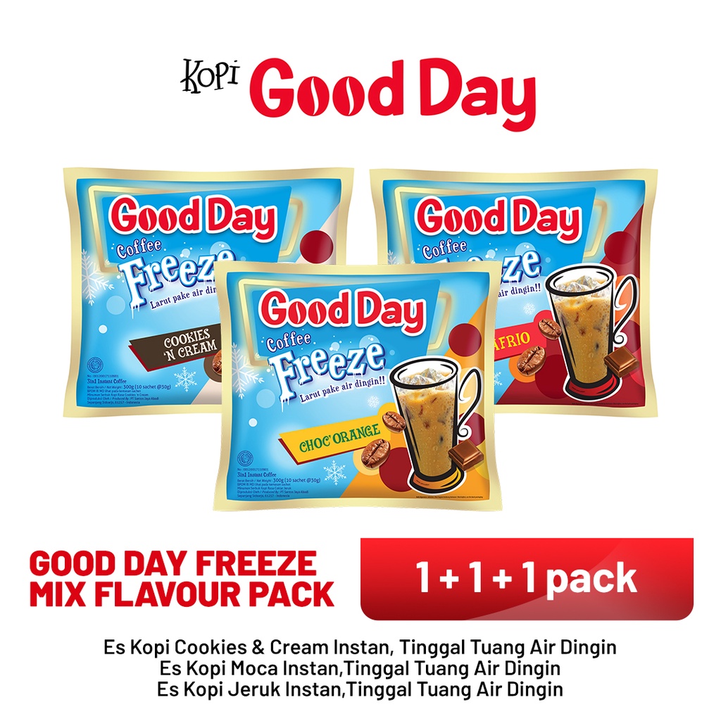 Jual Good Day Freeze Mix Flavour Pack of 3 (10 x 30 gr) | Shopee Indonesia