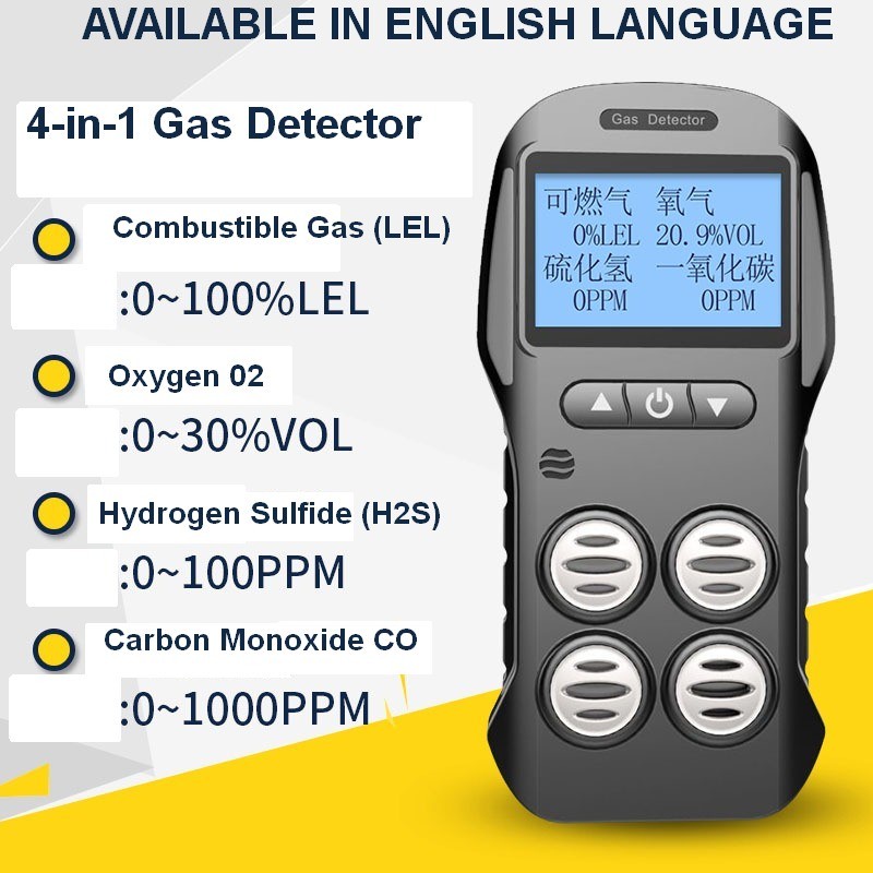 Jual Gas Detector 4-in-1 O2 CO LEL H2S with ALARM SENSOR MONITOR | Shopee Indonesia
