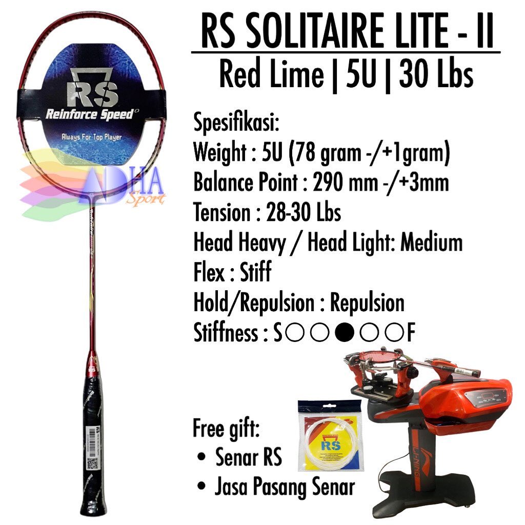 Jual Raket Badminton RS Reinforce Speed Solitaire Lite-II Red Lime ...