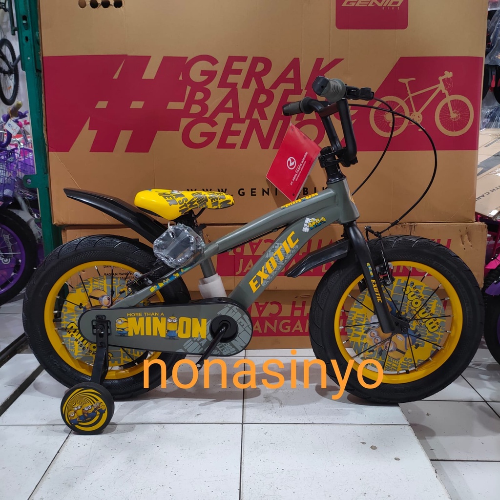 Jual sepeda bmx anak 16 18 inch minion exotic by pacific | Shopee Indonesia