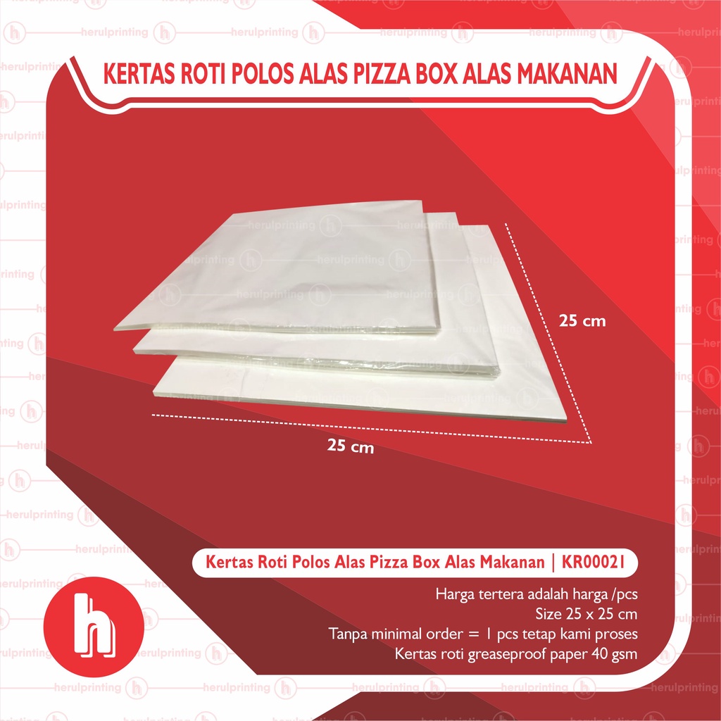 Jual Kertas Roti Polos Alas Pizza Box Alas Makanan | KR00021 | Shopee ...