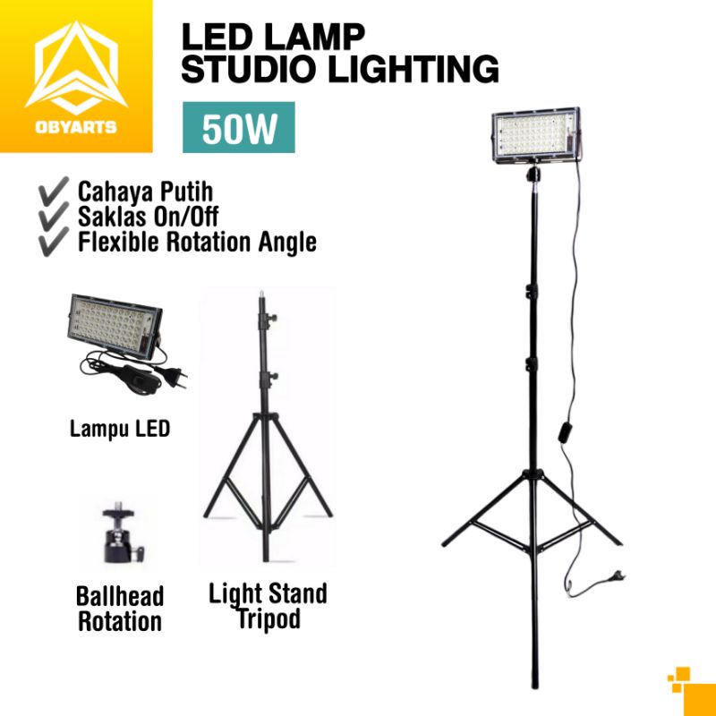 Jual PAKET LIGHTING STUDIO FOTO LAMPU LED TERANG 50 WATT 50 LED / 66 ...