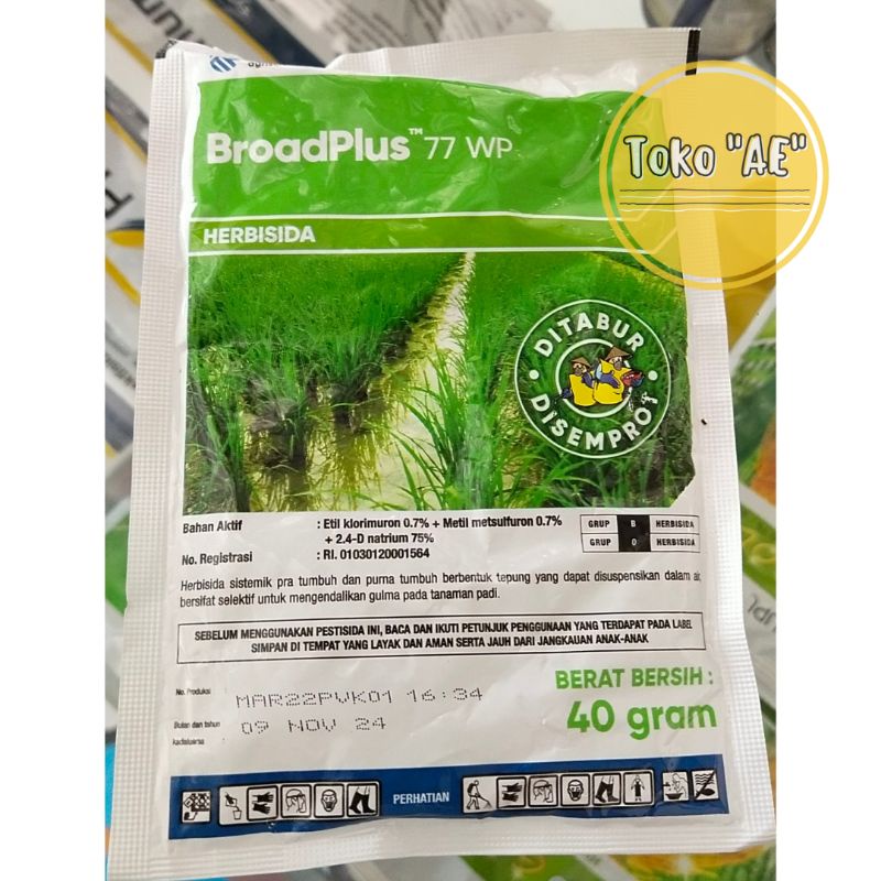 Jual Herbisida Broadplus 77 WP - 40 gr Pengganti Ally Plus | Shopee ...
