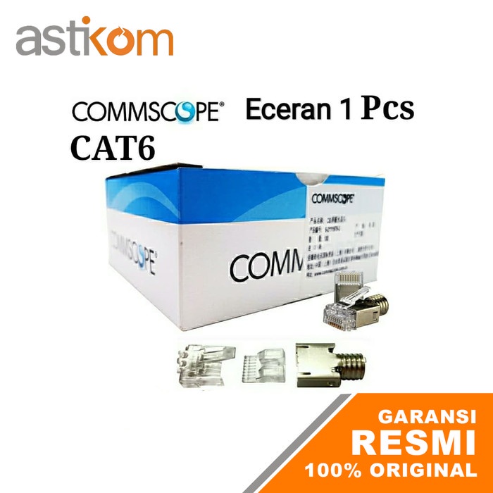 Jual Connector Commscope RJ45 Cat6 + Shield Konektor Commscope Cat 6 ...