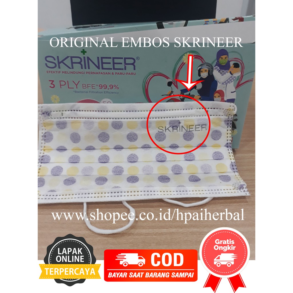Jual Masker Hijab motif Skrinner 1 Box isi 50 Pcs | Shopee Indonesia