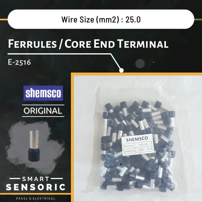 Jual Kabel 25mm Skun Ferrules E-2516 Shemsco Single Core End Terminal ...